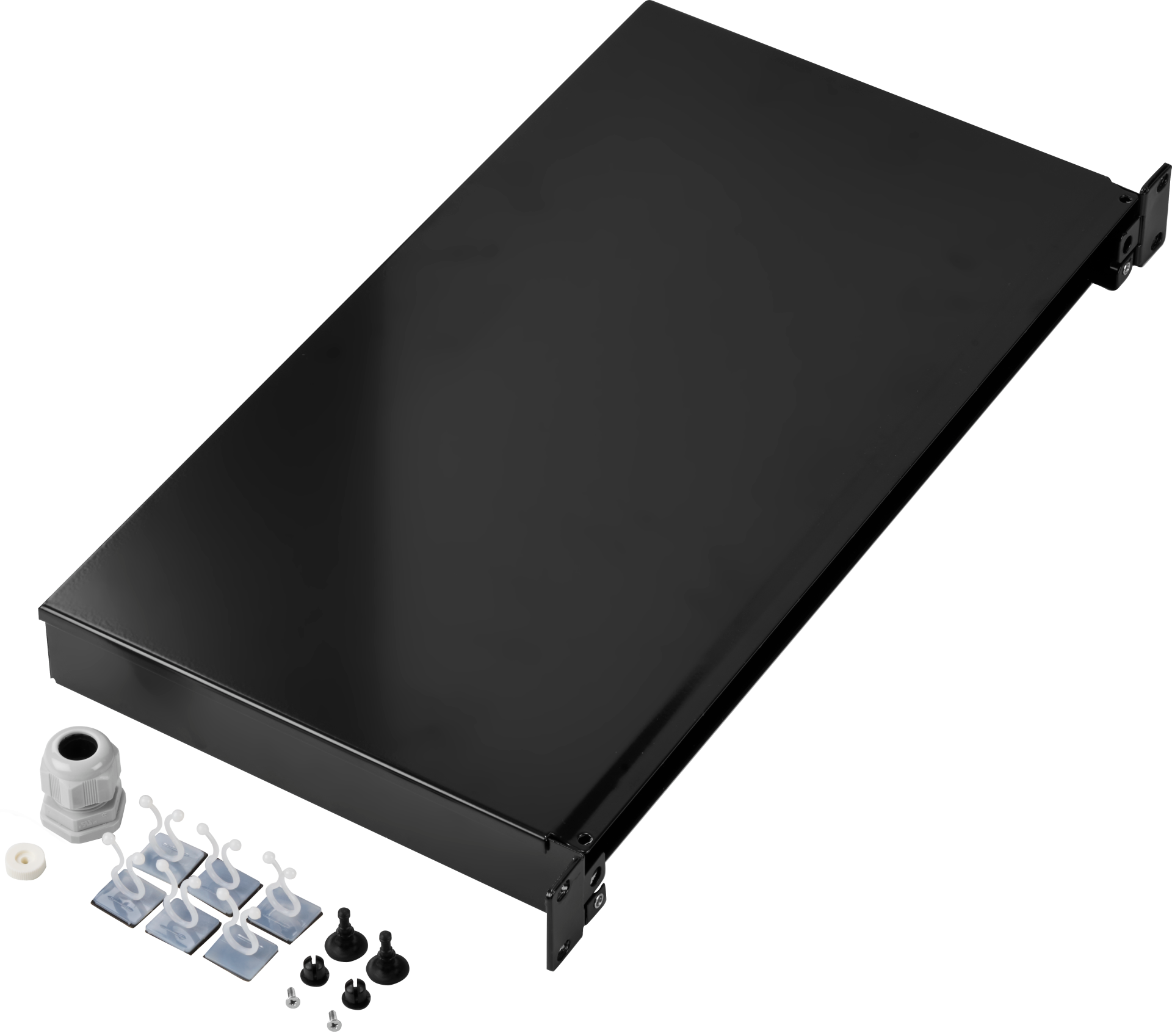 Splice box fixed 1U without front panel, unequipped, black | black ...